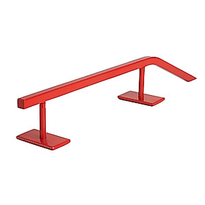 FLVFF Fingerboard Rail Pole Jam to Flat Grind Metal Rail Made of Solid Steel Ramp and Skate Parks (R5) (Red)
