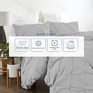 Kotton Culture 600 Thread Count Pinch Pleated 3 Piece Duvet Cover Set 100% Egyptian Cotton Breathable All Season Comforter Cover with Zipper Closure & Corner Ties (Silver, Super Oversized King)