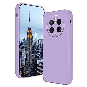 Wousunly Compatible with Huawei Mate 50 Pro Case Silicone Liquid Dark Green, Soft Smooth Touch Huawei Mate 50 Pro Phone Case Silicone Shockproof Thin Cover (Purple)