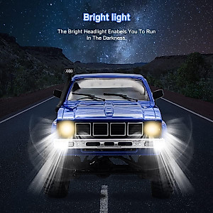 Mostop RC Crawler Truck, C24 Pickup Truck with LED Light, 4x4 Off-Road RC Rock Crawler,2.4Ghz Remote Control Car All Terrain Truck Crawler,Throttle & Steering Control,2 Batteries, Ideal Gift