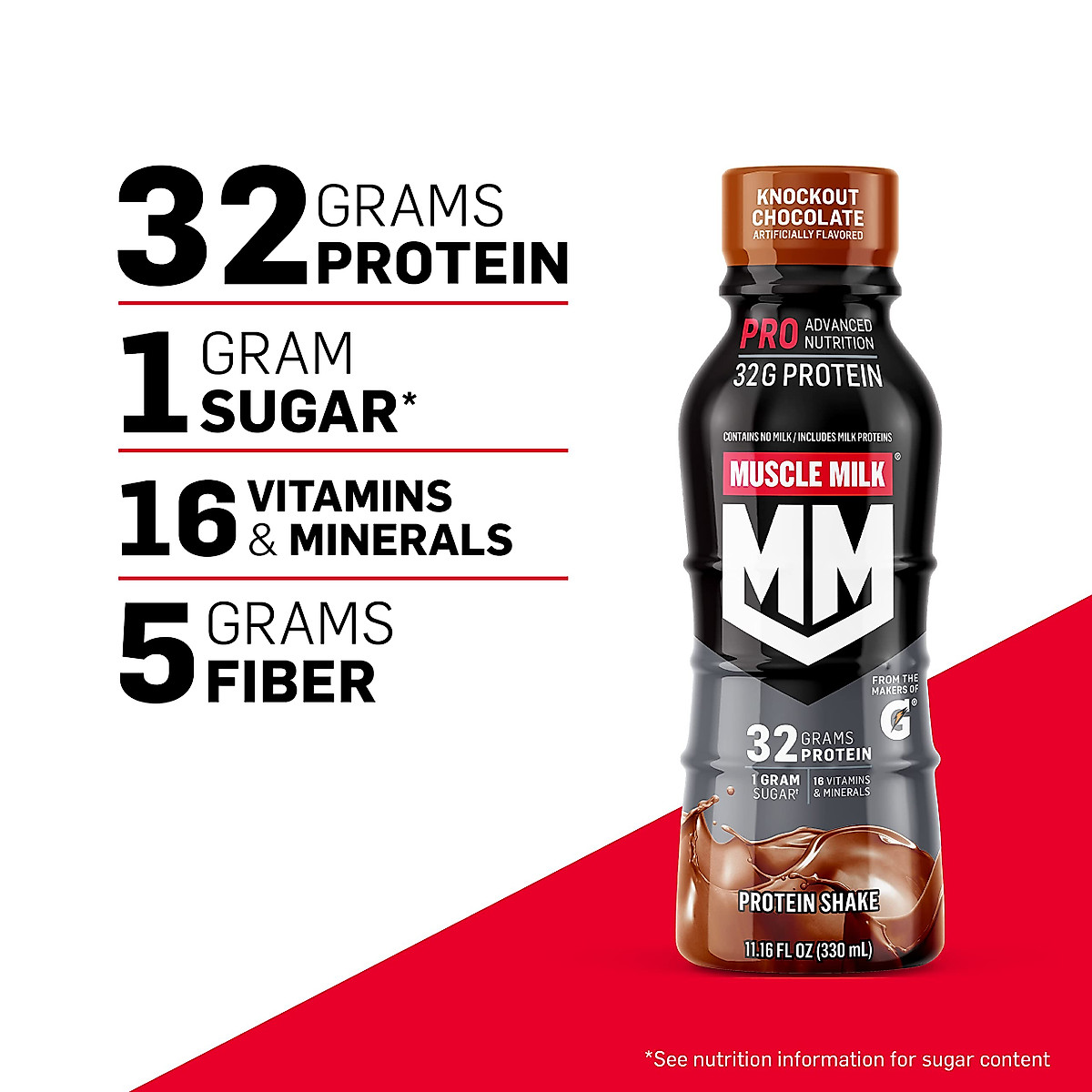 Muscle Milk Pro Series Shake, Cookies 'n Creme, 11.16 Fl Oz Bottles (Pack of 12)