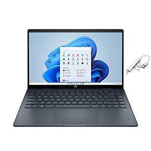HP Pavilion 2-in-1 14" FHD IPS Touch-Screen Laptop | 12th Generation Intel Core i3-1215U | Windows 11 Home in S Mode | Blue | with USB3.0 HUB Bundle (Blue, 8GB RAM | 1TB SSD)