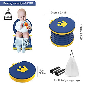 Travel Potty for Toddlers, Portable Potty for Toddlers Foldable Kids Training Toilet Seat for Boys Girls Baby Carry Potty Children Car Potty Chair for Camping Park with 3 Rolls Bag(Blue)