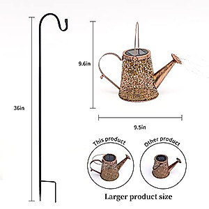 Solar Watering Can Outdoor Garden Decor, Warm waterfall String Lights Solar Lanterns, Landscape Lights for Front Yard Porch Lawn Driveway Patio Backyard Pathway Gardening Gift(With shepherd hook)