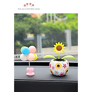 Solar Dancing Flowers Toy, Solar Powered bobbleheads for Car Dashboard, Bobble Head Toy for Car Decorations Window Car Dashboard Decor Car Accessories - No Battery Required