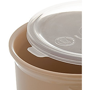 Carlisle FoodService Products Round Storage Container with Lid, 1.2 Quart Crock, Beige