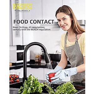 PACIFIC PPE 12 Pairs Dishwahsing Gloves, 12 Inches Rubber Gloves, Blue Kitchen Gloves, Long Dish Gloves for Household Cleaning, Gardening, Small