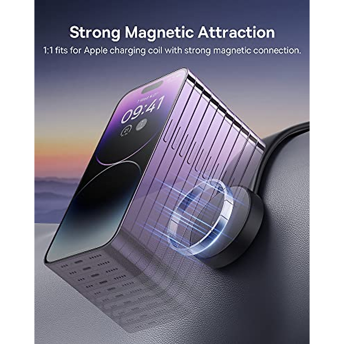 Baseus for Magsafe Car Mount, Magnetic Phone Holder for Car, Magsafe Car Dash Mount Compatible with iPhone 14 13 12 Pro Plus Max Mini, Bendable Memory Titanium Alloy for All Dashboard, Windshield