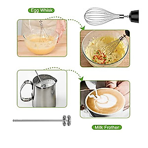 Vavsea Immersion Hand Blender, 12-Speed Multi-Function Handheld Stick Blender with Stainless Steel Blades, Chopper, Beaker, Whisk and Milk Frother for Baby Food/Smoothies/Puree, BPA Free