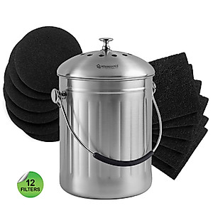 12 Pieces Activated Carbon Filters Compost Bin Filters