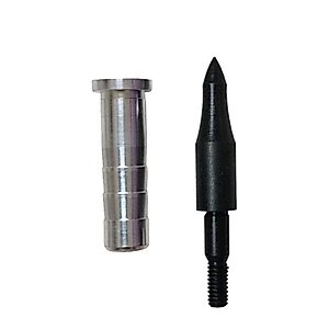 JJZS 24 Pack 150 Grain Field Points & Arrow Inserts kit - Steel 150 Grain Field Point, Aluminum Carbon Arrow Inserts, Field Tips Archery Points Practice Tips for Arrows Arrow Tips Inserts
