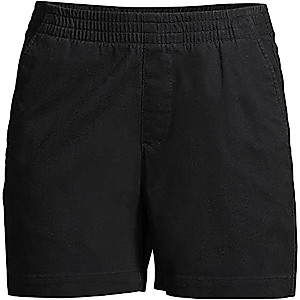 Lands' End Women's Pull On 7IN Chino Shorts Black Regular 16