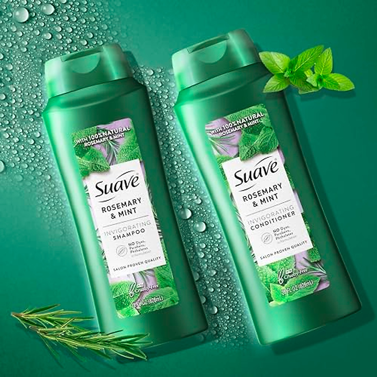 Suave Professionals Invigorating Shampoo for Dry and Damaged Hair Rosemary and Mint Paraben free and Dye free Hair 28 fl oz