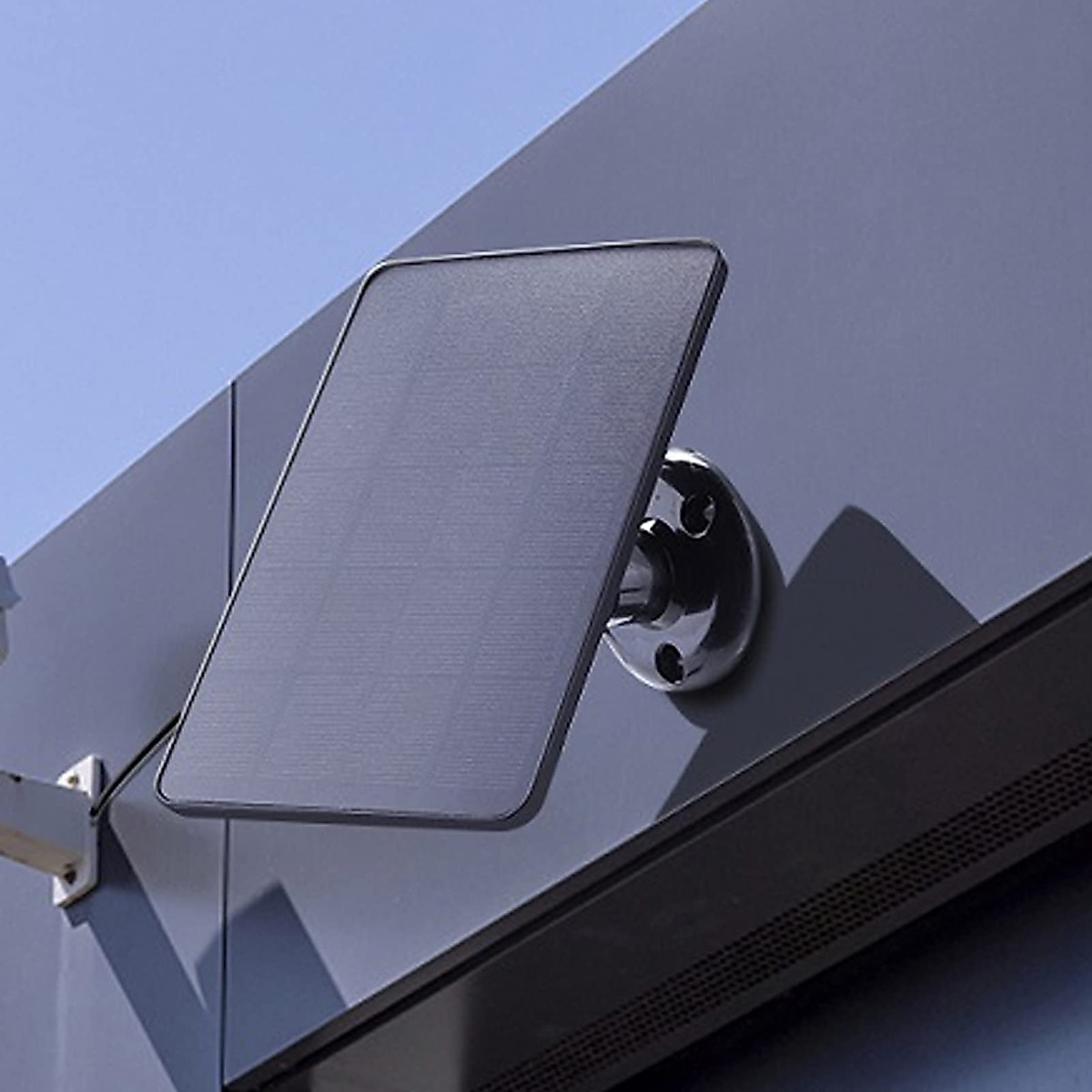 Pyhodi Solar Panel for Security Camera, 10W Solar Battery Charger Kit, Continuous Solar Power for Camera, Micro USB Camera Charging Solar Panel for Appliances, Adjustable Wall Mount (Black)