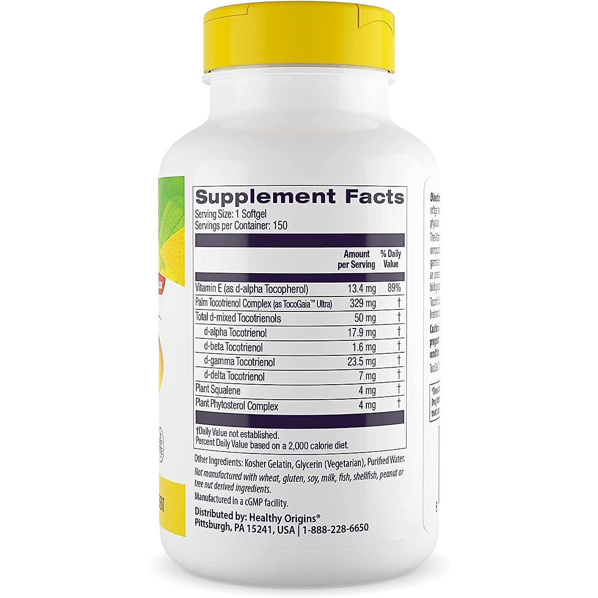 Healthy Origins Tocomin SupraBio (Tocotrienols), 50 mg - Supports Heart Health & Cardiovascular System - Tocotrienol & Vitamin E Supplement - Gluten-Free Skin Support - 150 Softgels