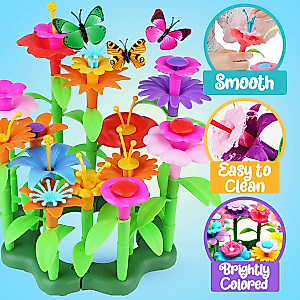 Innorock Flower Garden Building Toys for Girls - Flower Stacking Toys for Toddlers, STEM Toys, School Educational Activity, Kids Crafts, Birthday Gifts for Girls 3 4 5 6 7 8 Year Old Girl Gift