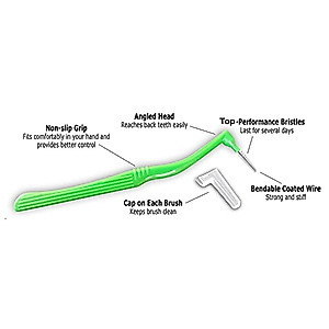 Orthomechanic Interdental Brush Angle Cleaners - Jumbo Pack (50 Brushes) (Standard) - Remove Plaque - Toothpick