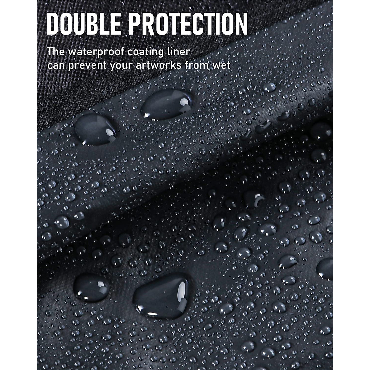 Nicpro Light Weight Art Portfolio Bag, 24x36 Black Art Canvas Portfolio Case with Detachable Shoulder Strap, Leather Corners, Carrying Storage Case for Artwork, Poster, Sketching, and Drawing