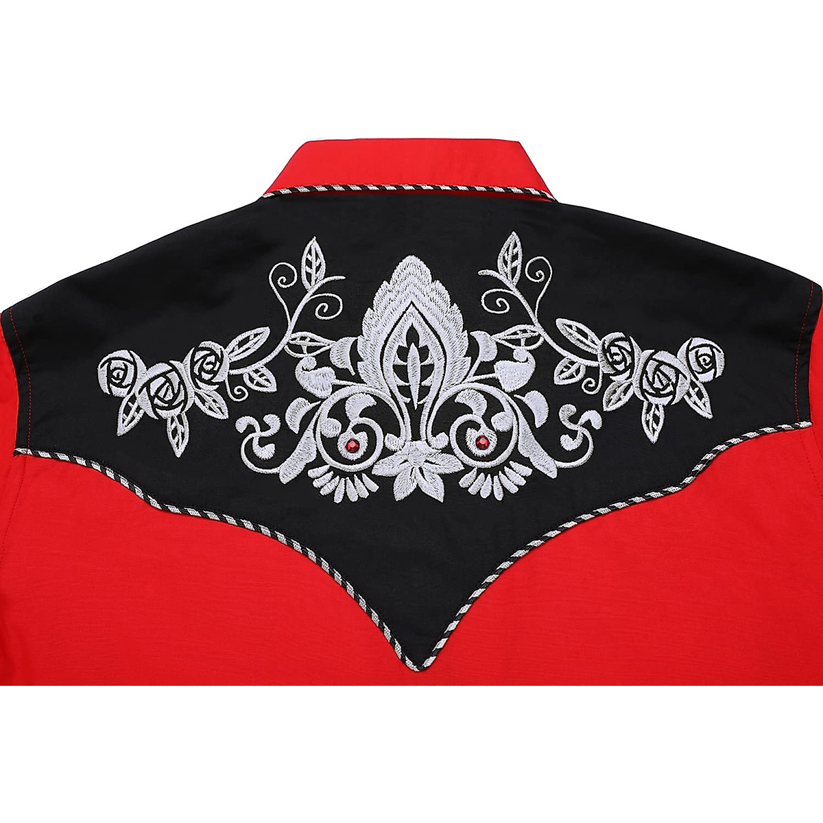 JoZorro Men Western Shirts Rhinestone Cowboy Shirt Camisas Vaqueras Para Hombres Elegantes Para Fiesta 50s Rockabilly Shirt