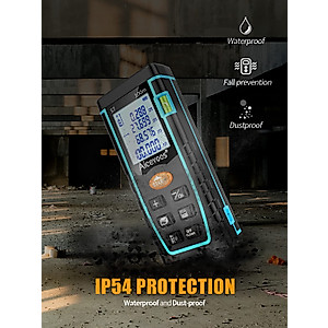Aicevoos Laser Measure 328ft,Digital Laser Distance Meter, M/in/Ft Unit Switching Backlit LCD 4 Line Display IP54 Shockproof,Measure Distance, Area and Volume | 100M