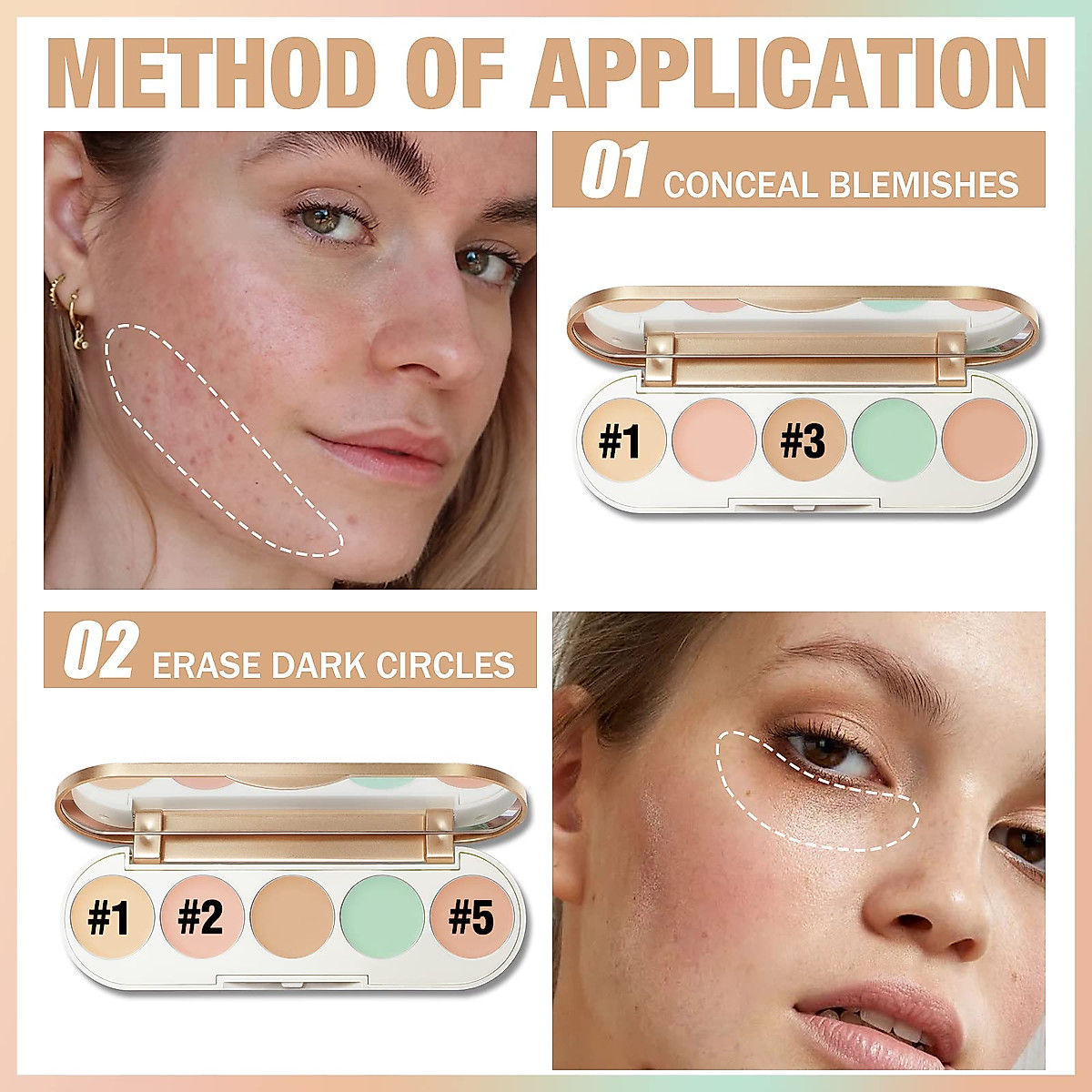 FOCALLURE GoldenAge 5-in-1 Concealer Palette