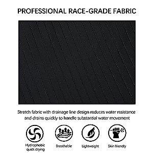 beautyin Women's One Piece Swimsuits Athletic Boyleg Bathing Suits Sports Swimwear Black/Blue