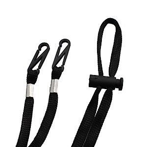 TAODAN 5PCS Adjustable Hat Strap Clips Black Windproof Strap Clips Cap Hat Chin Cord for Golf, Fishing, Boating