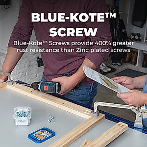 Kreg SML-C125B-100 Blue-Kote Weather Resistant Pocket Screws, 1 1/4 Inch, #8 Coarse Thread, Maxi-Loc Head, (100 Count)