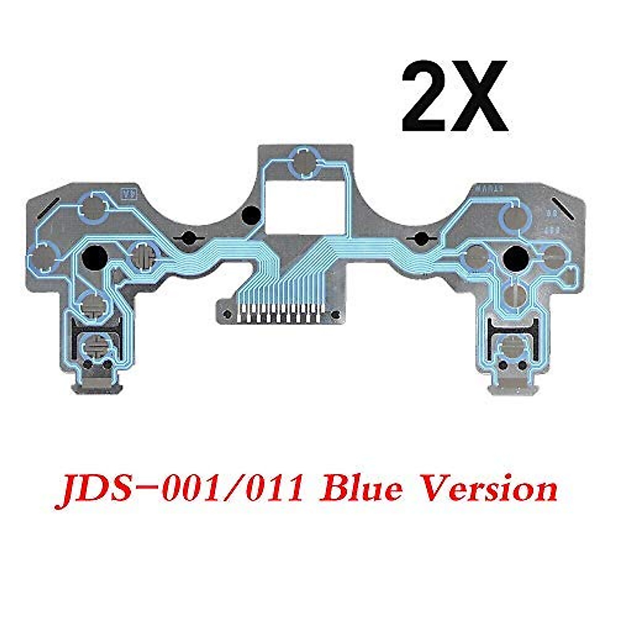 LeHang 2X Conductive Film Keypad Flex Cable Buttons Ribbon PCB Circuit Board Replacement Compatible with Sony Play Station 4 PS4 Dualshock 4 Pro Slim Controller (JDS-001/011) Blue