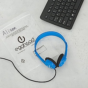 Egghead EGG-IAG-1000FA-BL-SO-20 Heavy-Duty Stereo School Headphones w/Tangle-Free Cord (Pack of 20)-Blue