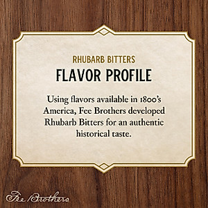 Fee Brothers Rhubarb Cocktail Bitters - Aromatic Cocktail Mixer and Concentrated Flavoring, Gluten Free, Vegan-Friendly, 5 fl oz