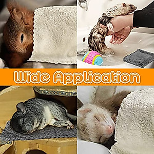 10 Pieces Guinea Pigs Blankets Hamster Fleece Cage Liners Soft Guinea Pig Accessories Small Animal Pet Blanket Sleep Bedding Mats Pet Supplies for Dog Puppy Cat (Gray, Beige,11.8 x 11.8 Inch)