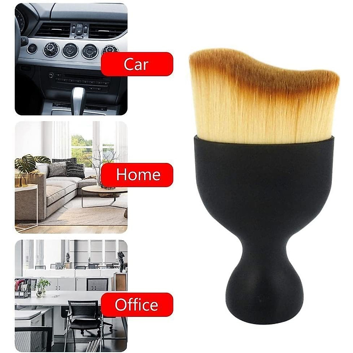 Vingtank 4 Pack Car Interior Cleaning Soft Brushes， Car Interior Beauty Brush，Car Interior Dusting Brush，Suitable for Cleaning Car Interior or Exterior，Air Conditioning Vents， Leather，Computers