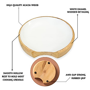 Folkulture Spoon Rest for Kitchen Counter, Spoon Holder for Stove Top or Countertop, Pot Holders for Kitchen, Hot Pads or Trivets for Hot Dishes Pots and Pans