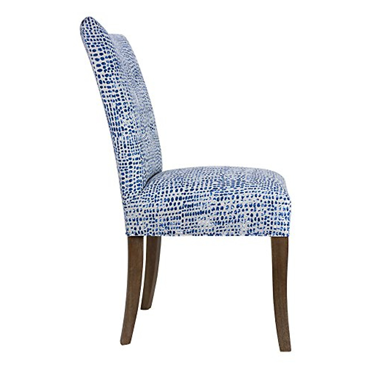 Sole Designs Julia Collection Contemporary Dining Room Chairs, Sediment Print Fabric Upholstered Parsons Seat with Button Tufted Backrest, Set of 2, Set of 2, Blue