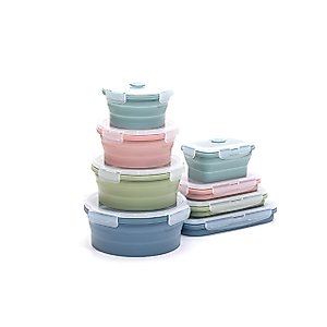 K HOME VT Collapsible Silicone Food Storage Container Set (INDIGO)