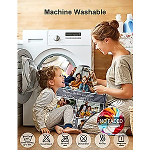 Juantao Custom Blanket with Photo Personalized Picture Throw Blanket Customized Memorable Mothers Fathers Day Birthday Anniversary Christmas Valentine Gifts for Family Friend Couples Women Men