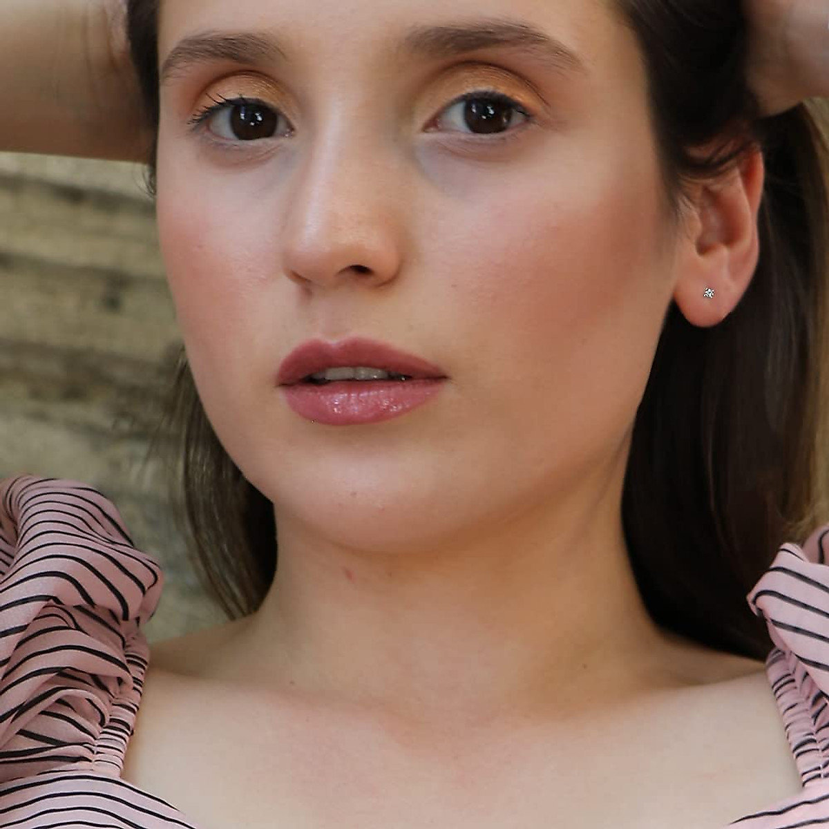 Beyond Brilliance Natural Diamond Earrings for Women | Small Round Stud Earrings with Screw Back | 14K White Gold | Fine Jewelry for Her | Gift Box Included