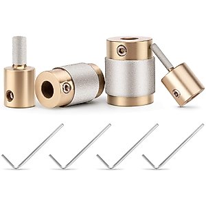 1 3/4 1/4 1/8 Inch Stained Glass Diamond Grinder Bit Head Tools 4 Sizes Brass Core Stained Glass Grinder Bits & Diamond Grinder Bit Head Tools, Stain Glass Tools and Supplies for Stained Glass