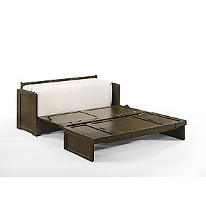 Night & Day Furniture Murphy Cube Cabinet Bed with 6" Gel Memory Foam Tri-Fold Mattress (Rustic Brown w/Ranchero Hardware, Queen)