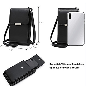 Small Crossbody Bag Cell Phone Purse Wallet with Credit Card Slots for iPhone 14 13 Pro 12 11 Pro XR Samsung Galaxy S22 S21 S20 5G/ S22+ S10+ A10e Note 10 Google Pixel 6a 5a 4a Blu View 2 BLU G9 PRO