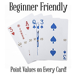 Brybelly Canasta Bonanza and Hand & Foot Playing Card Set with Scorecards - 6 Premium Decks of Beginner Friendly Custom Canasta Cards with Point Values - Traditional Family Card Games