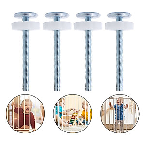 SAFIGLE 8 Pcs Child Playpen Screws Baby Gate Bolt Pressure Bolt Pet Safety Screws Baby Gate Spindle Rods Pressure Mounted Gate Screw Baby Gate Screws Door Lever No Punching M8 Metal