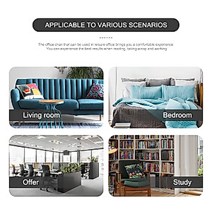 Nrizc Velvet Office Desk Chair, Upholstered Home Office Desk Chairs with Adjustable Swivel Wheels, Ergonomic Office Chair for Living Room, Bedroom, Office, Vanity Study (Black)