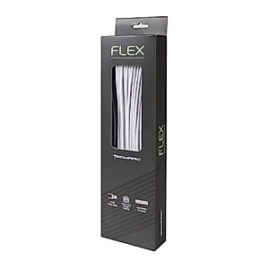 TECWARE Flex Power Supply Sleeved Cable, 16 AWG PSU Extension Cable Kit of White Connector, 1x24Pin/1x4+4 EPS/2x6+2 PCI-E, 30cm Length with Combs (Black/Gray)