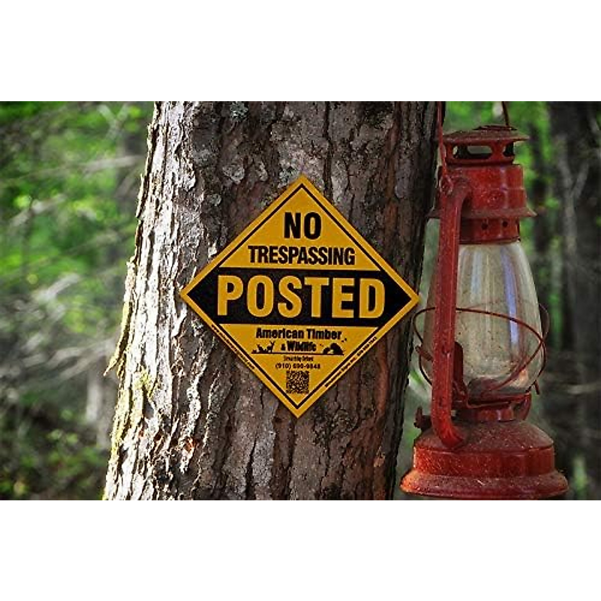 No Trespassing, No Hunting, No Fishing, Boundary Marker, Small, Diamond, Aluminum, Yellow, 10 Pack