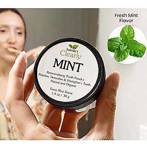 Isabella’s Clearly Mint Remineralizing Tooth Powder | Teeth Whitening Natural Fluoride Free Toothpaste for Adults, Kids, Sensitive Teeth and Gums | Xylitol, Baking Soda, Clay, Calcium (Mint Flavor)