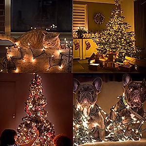 Christmas Lights, 150 Count 33 FT Christmas Mini String Lights, Green Wire Fairy Lights, 120V UL Certified Connectable Xmas Tree Lights for Patio, Holiday, Party, Outdoor Indoor Decoration, Warm White