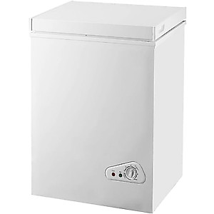 Deep Freezer with Basket, DUOSI 3.5 Cu.Ft. Compact Chest Freezer, Top Door Mini Freezer with 6 Level Adjustable Temperature