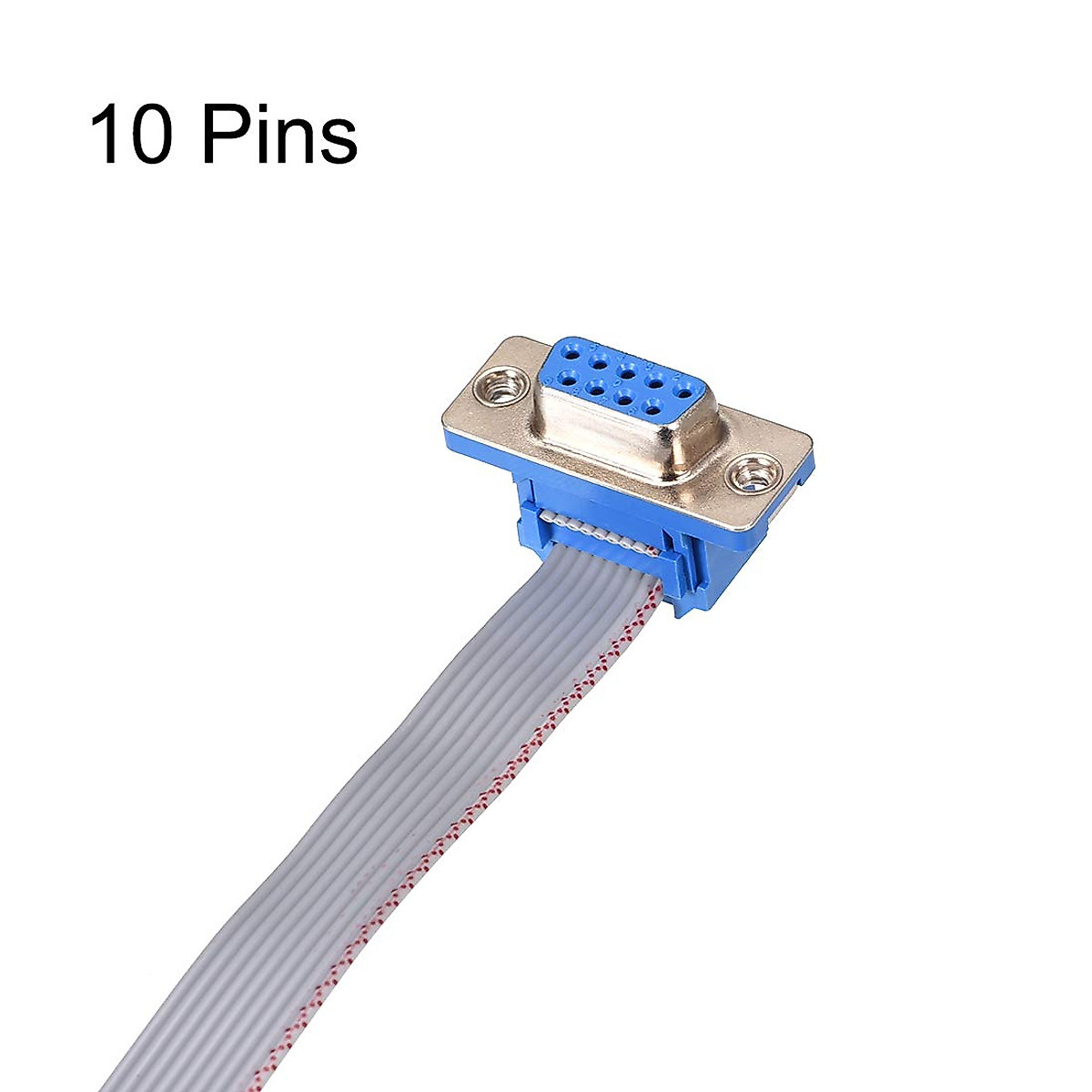 uxcell IDC Wire Flat Ribbon Cable DB9 Female to FC-10 Female Connector 2.54mm Pitch 20cm Length